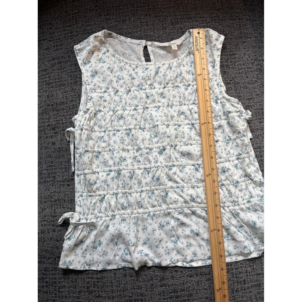 Bixby Nomad | Tops | Bixby Nomad Blue Floral Smocked Peplum Top ...
